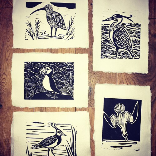 Starling Bird Linocut Print Hand-pulled Limited Edition - Etsy