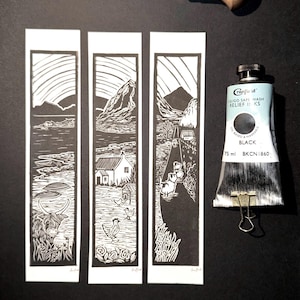 Scottish Croft Triptych Lino Print - Etsy
