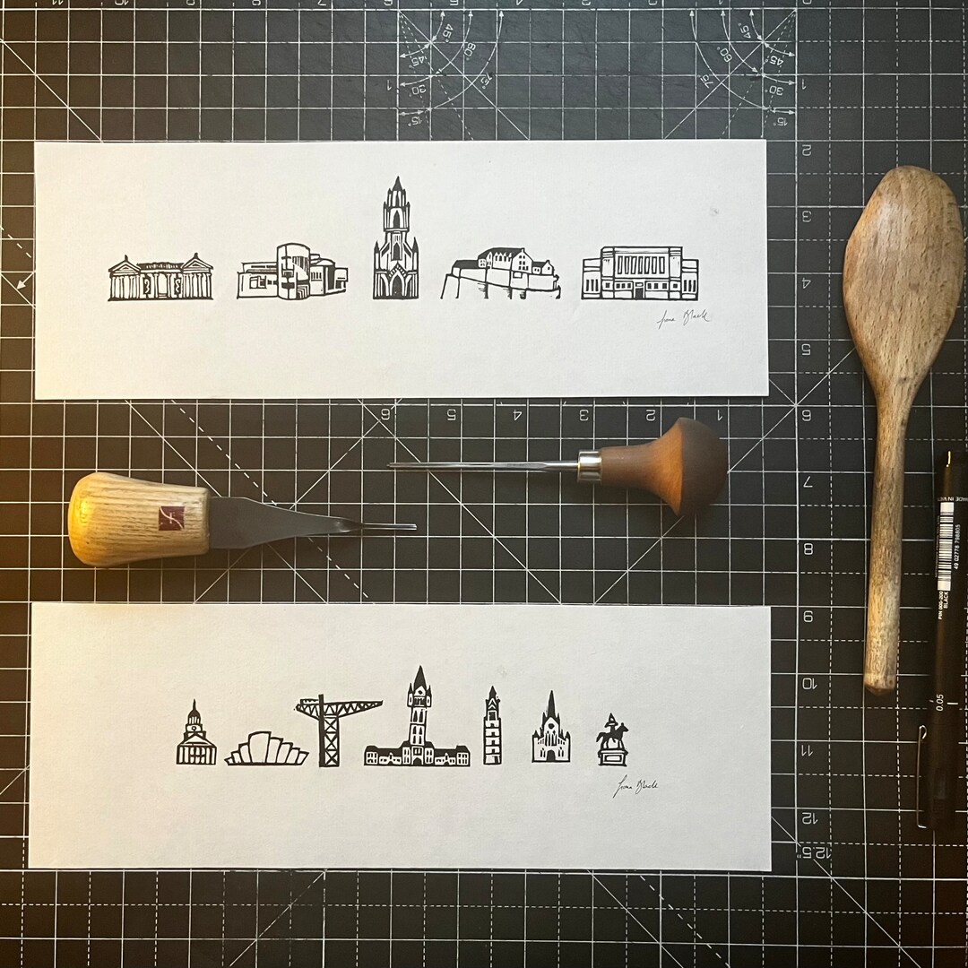 Wee Scottish City Print (edinburgh or Glasgow) - Etsy