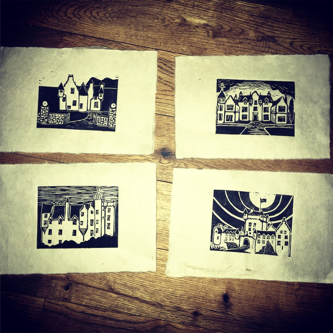 Castle Lino Print - Etsy