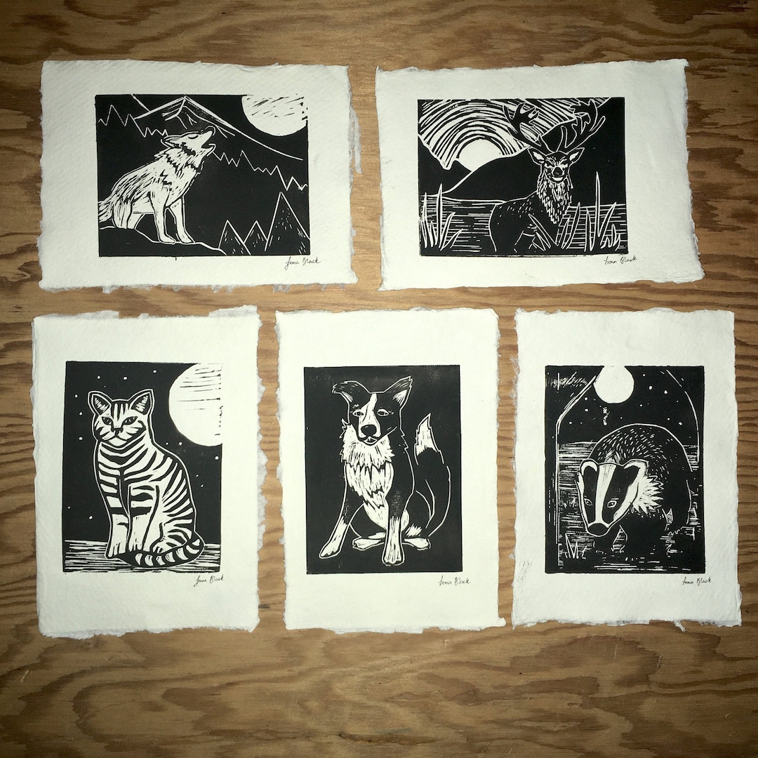 Animal Lino Print - Etsy