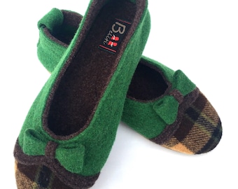 Wool Felt Warm Ballet Flat Slippers Flower - Etsy