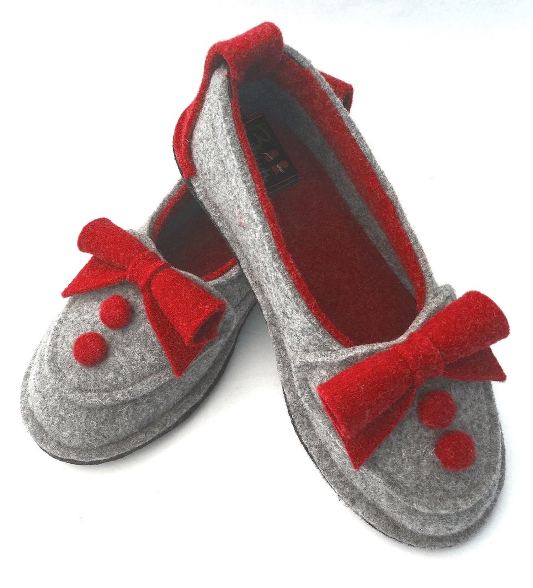 Wool Felt Warm Ballet Flat Slippers Flower - Etsy