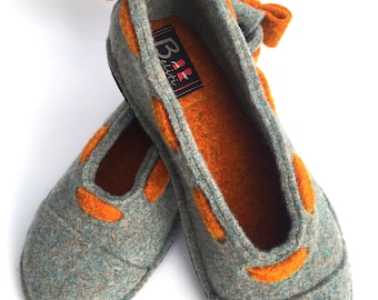 Wool Felt Warm Ballet Flat Slippers Flower - Etsy