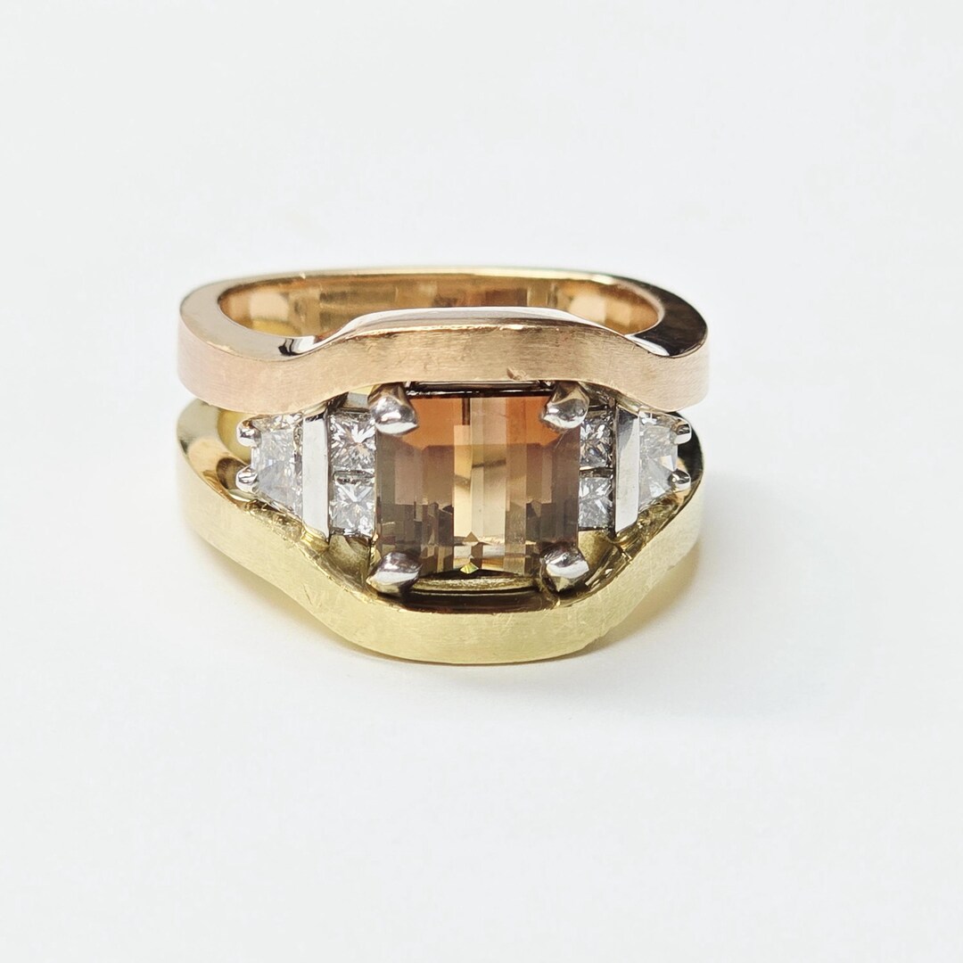 PLAT/18K COFFIN & TROUT Imperial Topaz and Diamond Ring - Etsy