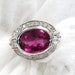 Oval Pink Tourmaline & Diamond Statement Ring - Etsy