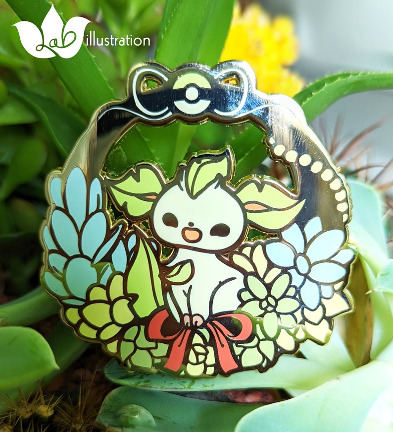 Leafeon Succulent Wreath Hard Enamel Pin 2.5" - Etsy