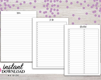 Notes and To Do Lists Printable PDF