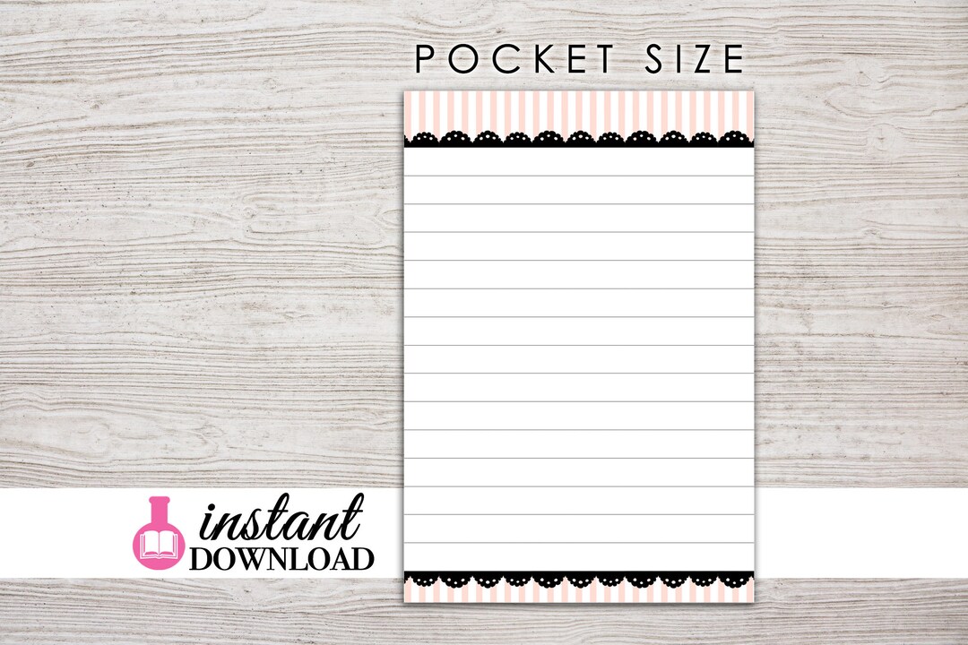 Printable Pocket Inserts Notes Filofax Pocket Kikki K - Etsy