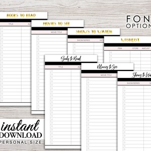 Planner Printable Fun Lists Books to Read Wish List - Etsy