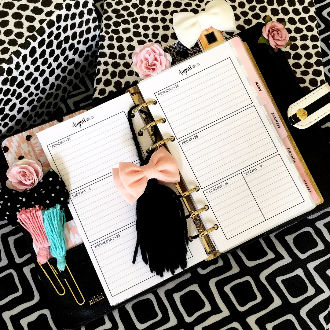 Printed Planner Inserts Weekly Planner 6 Ring Planner Personal Size MM ...