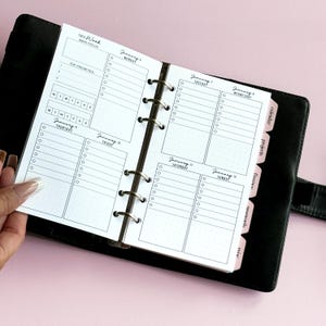 Printed Weekly Planner Inserts, Personal Size, Dated Week on 2 Pages ...