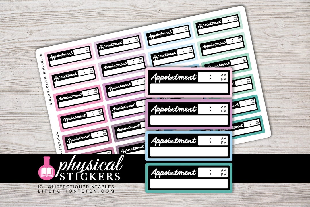 Physical Planner Stickers Appointment Stickers Erin - Etsy