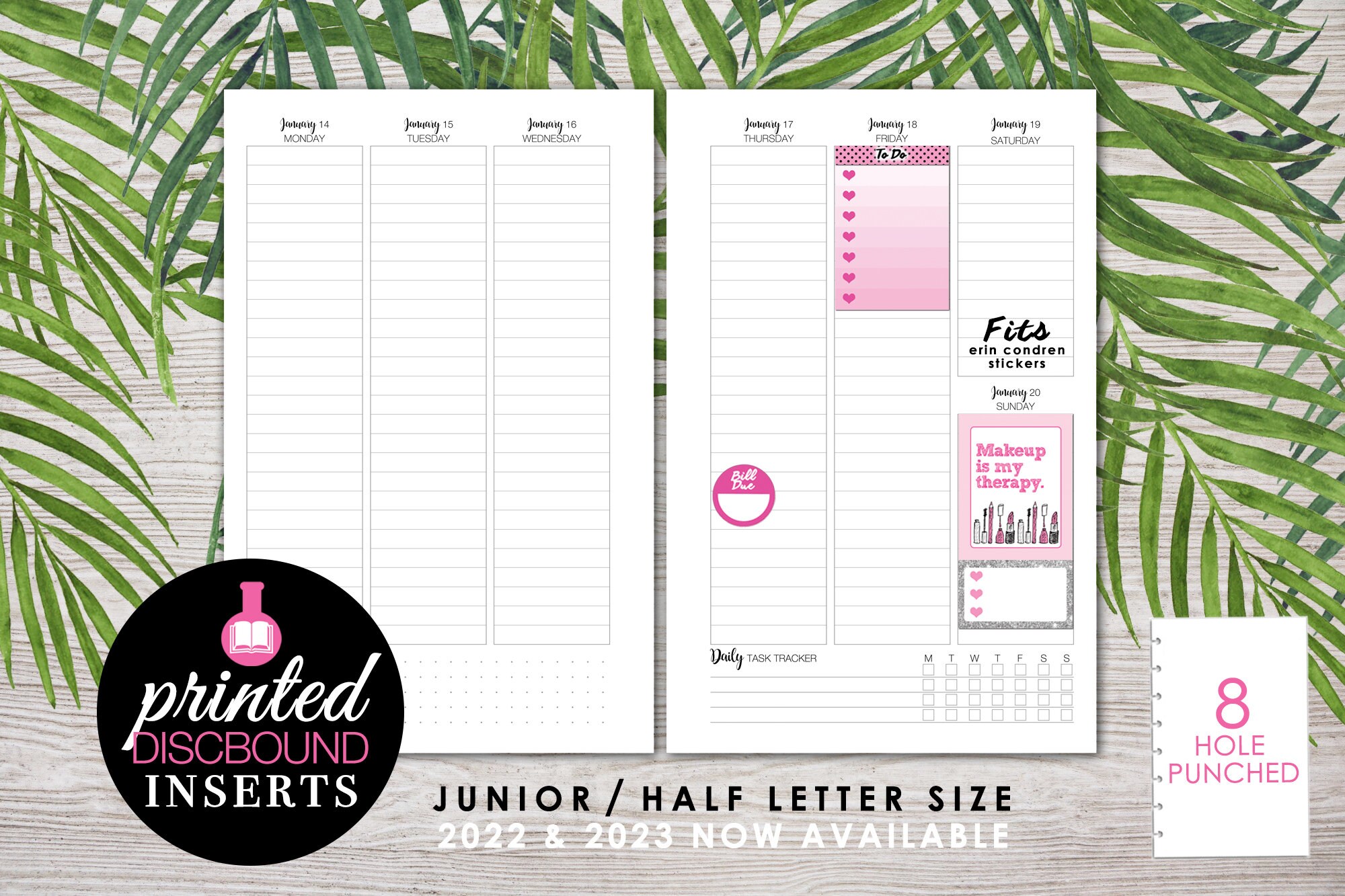 Printed Discbound Planner Inserts WEEKLY Inserts Junior - Etsy
