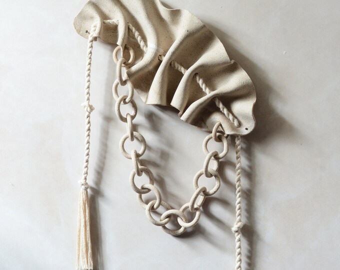 Ceramic Chain Wall Sculpture, Sculptural Ceramic Wall Art, Organic ...