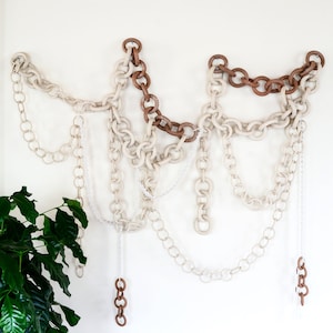Made to Order Ceramic Link Chain Wall Hanging: Boho Wall Sculpture - Etsy