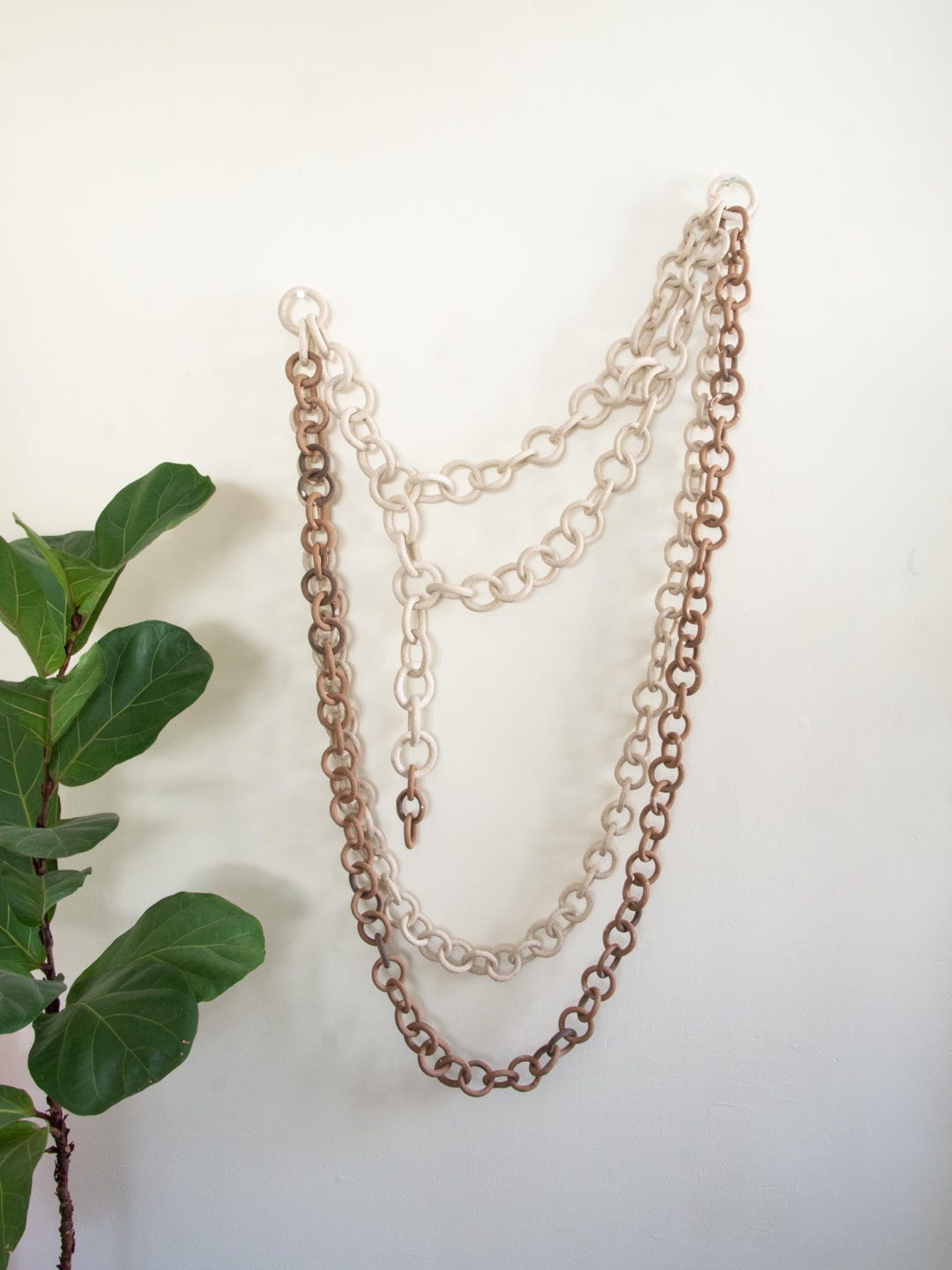 Boho Ceramic Link Chain Wall Sculpture,ceramic Link Chain Wall Hanging ...
