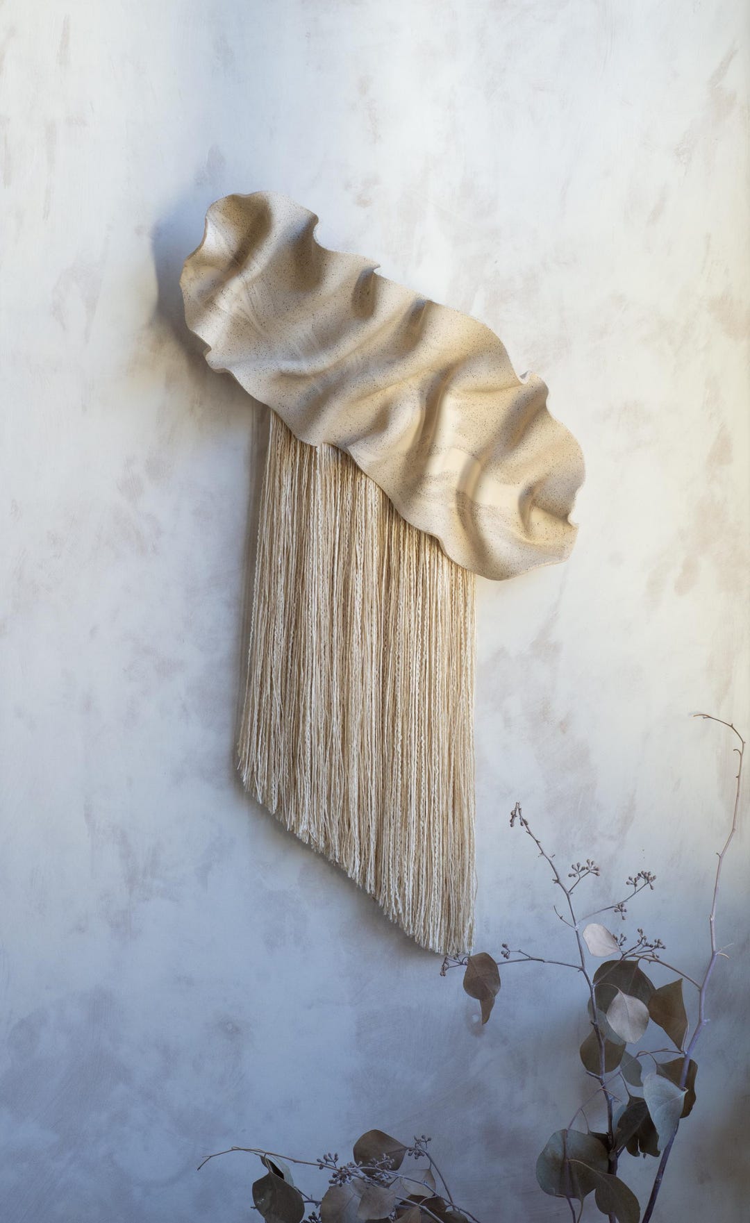 Folded Ceramic Wall Sculpture, Sculptural Ceramic Wall Art, Organic ...