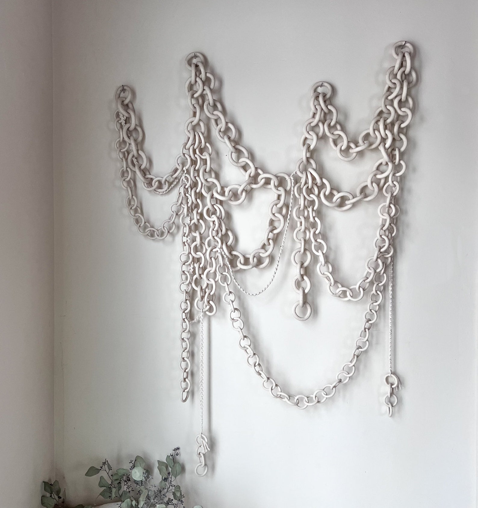 Made to Order Ceramic Chain Wall Sculpture: Organic Modern Stoneware ...