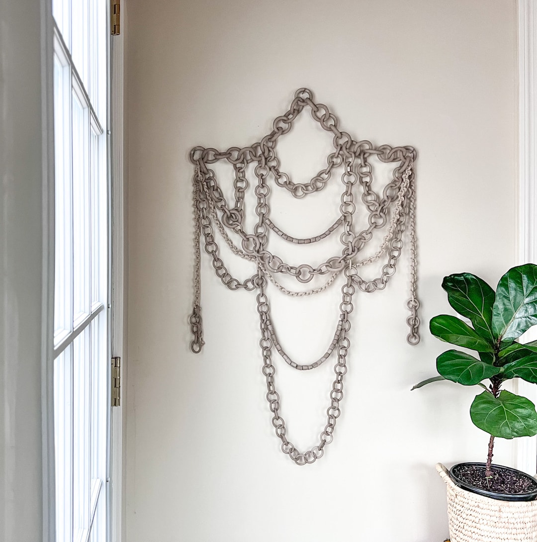 Made to Order - Ceramic Link Chain Wall Hanging, Stoneware Chain ...