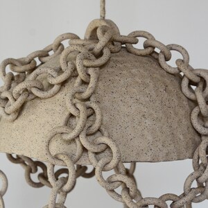 Handmade Ceramic Chain Pendant Light: Rustic Stoneware Chandelier - Etsy