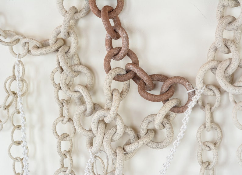 Made to Order Ceramic Link Chain Wall Hanging: Boho Wall Sculpture - Etsy