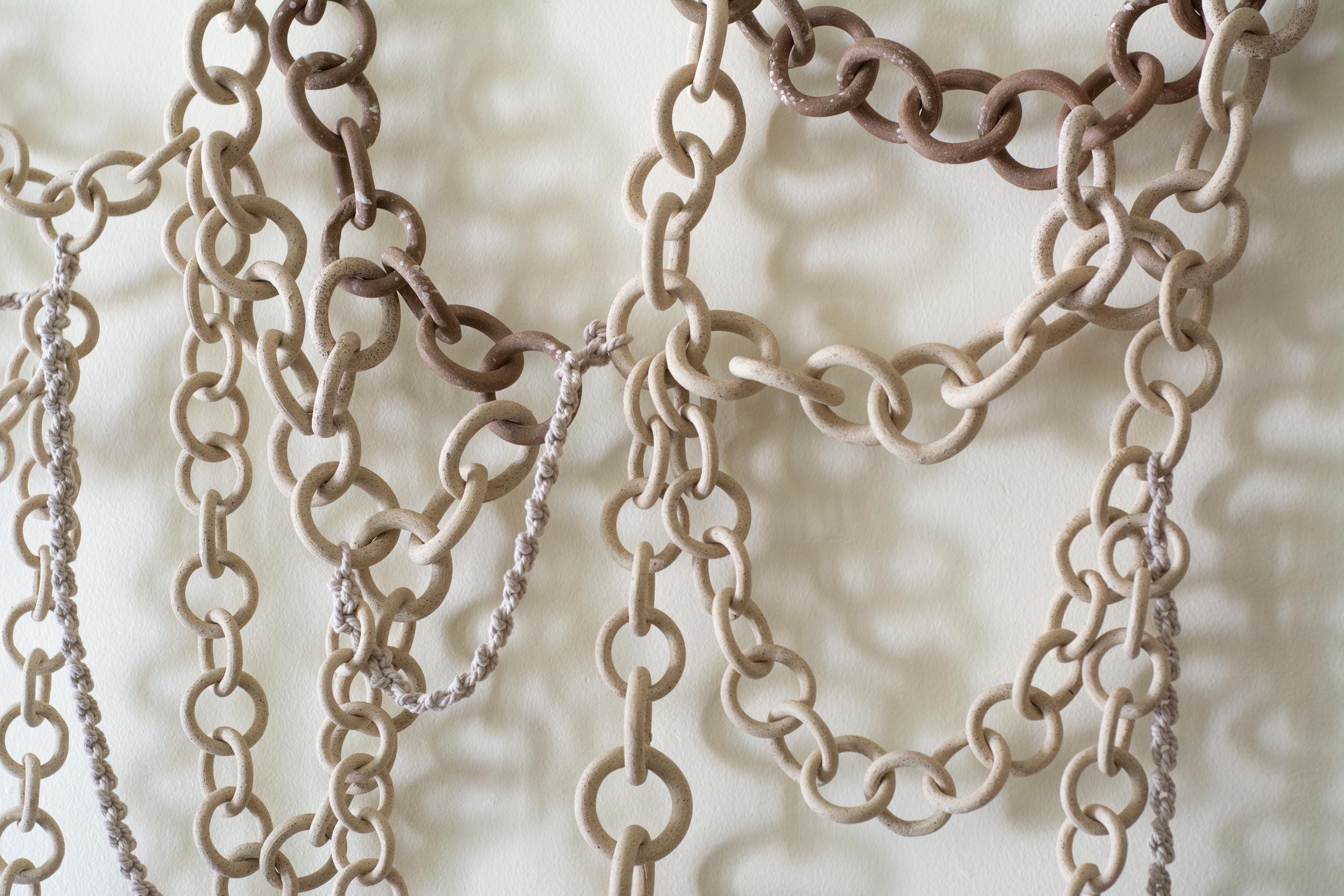 Made to Order Ceramic Link Chain Wall Hanging: Boho Wall Sculpture - Etsy