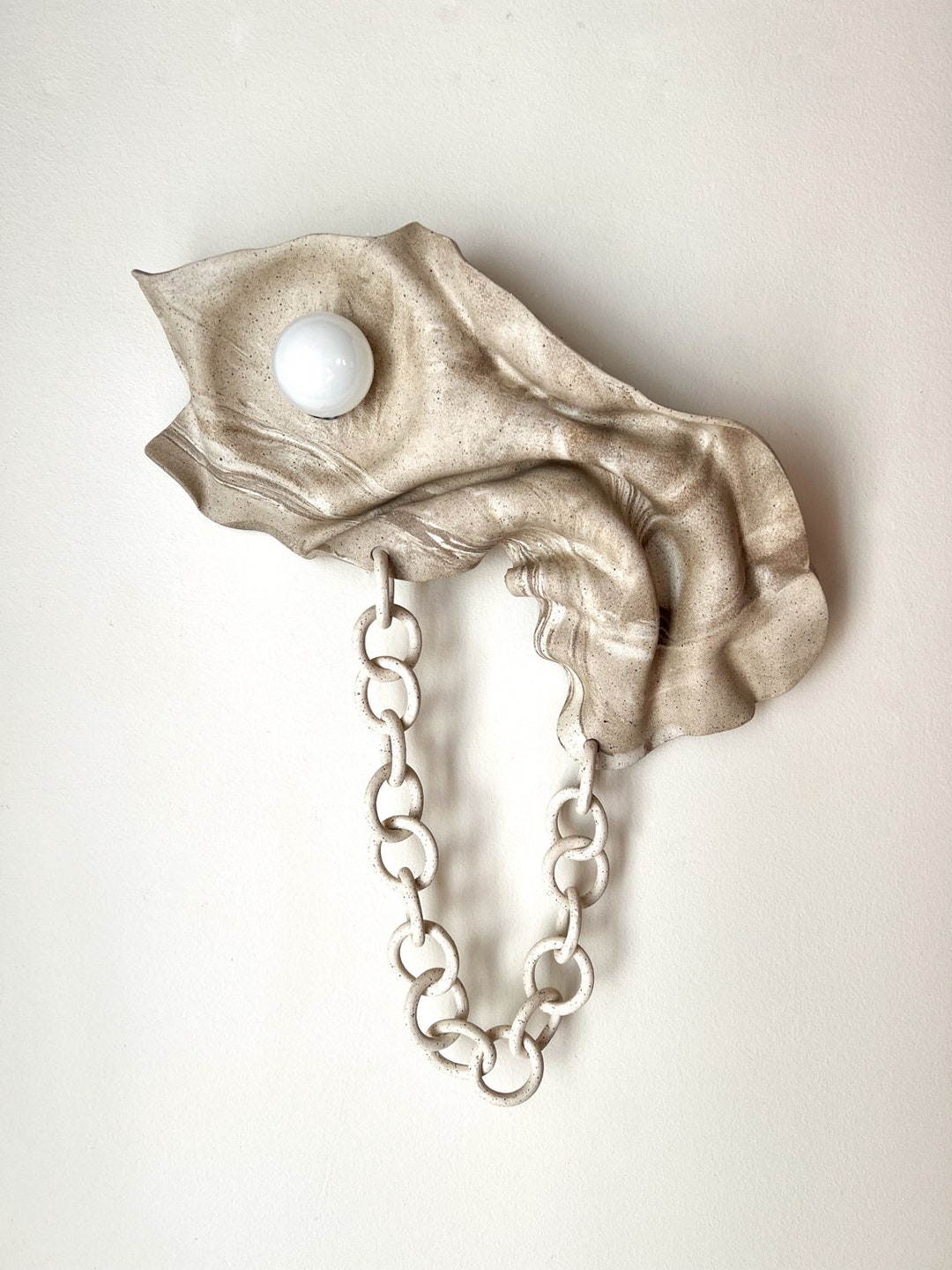 Ceramic Wall Sconce Ceramic Wall Chain Sculpture Organic - Etsy