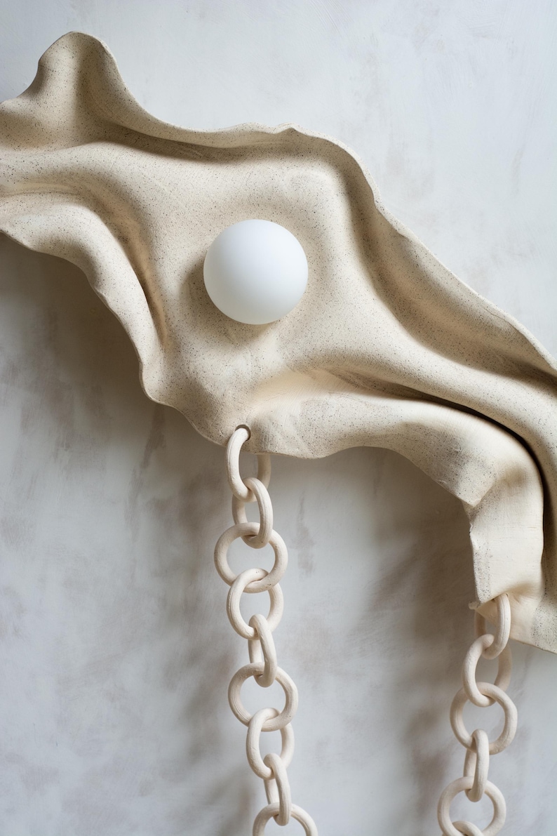 Handmade Ceramic Wall Sconce: Bohemian Chain Sculpture - Etsy