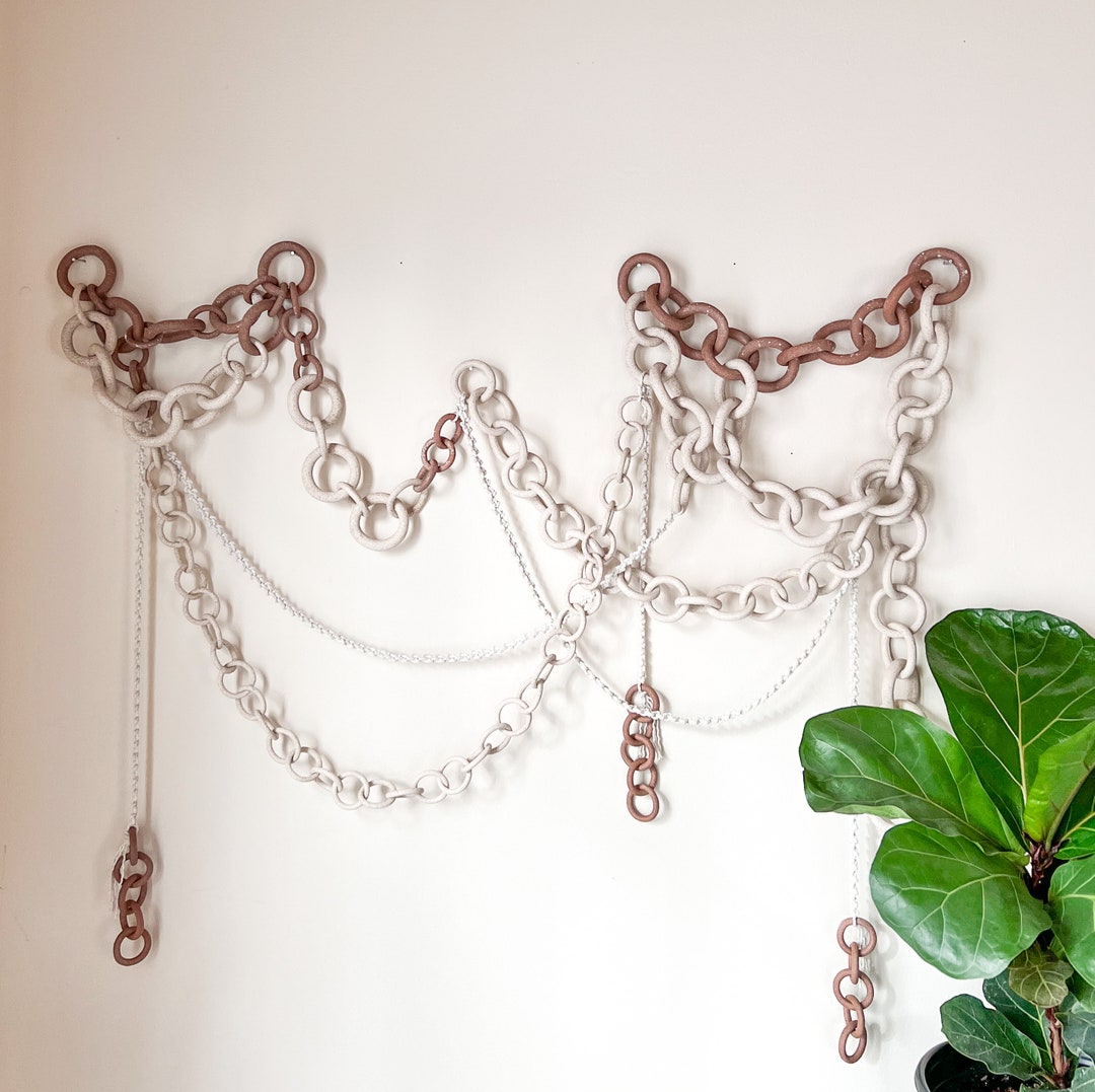 Made to Order - Ceramic Link Chain Wall Hanging, Stoneware Chain ...