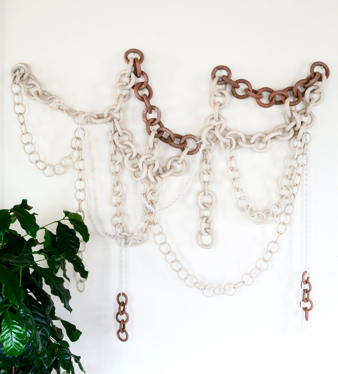 Made to Order Ceramic Link Chain Wall Hanging: Boho Wall Sculpture - Etsy