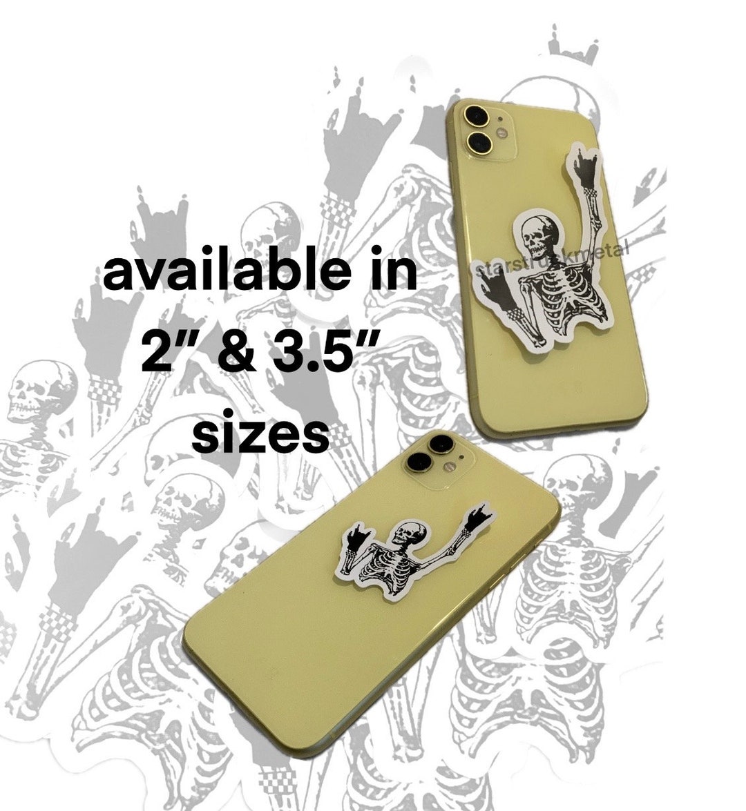 Rock Skeleton Sticker, Emo Laptop / Phone Sticker, Gothic Skull ...