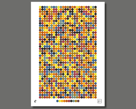 First 1000 Digits of 'e' No. 3 A4/A3 Size Fine Art - Etsy