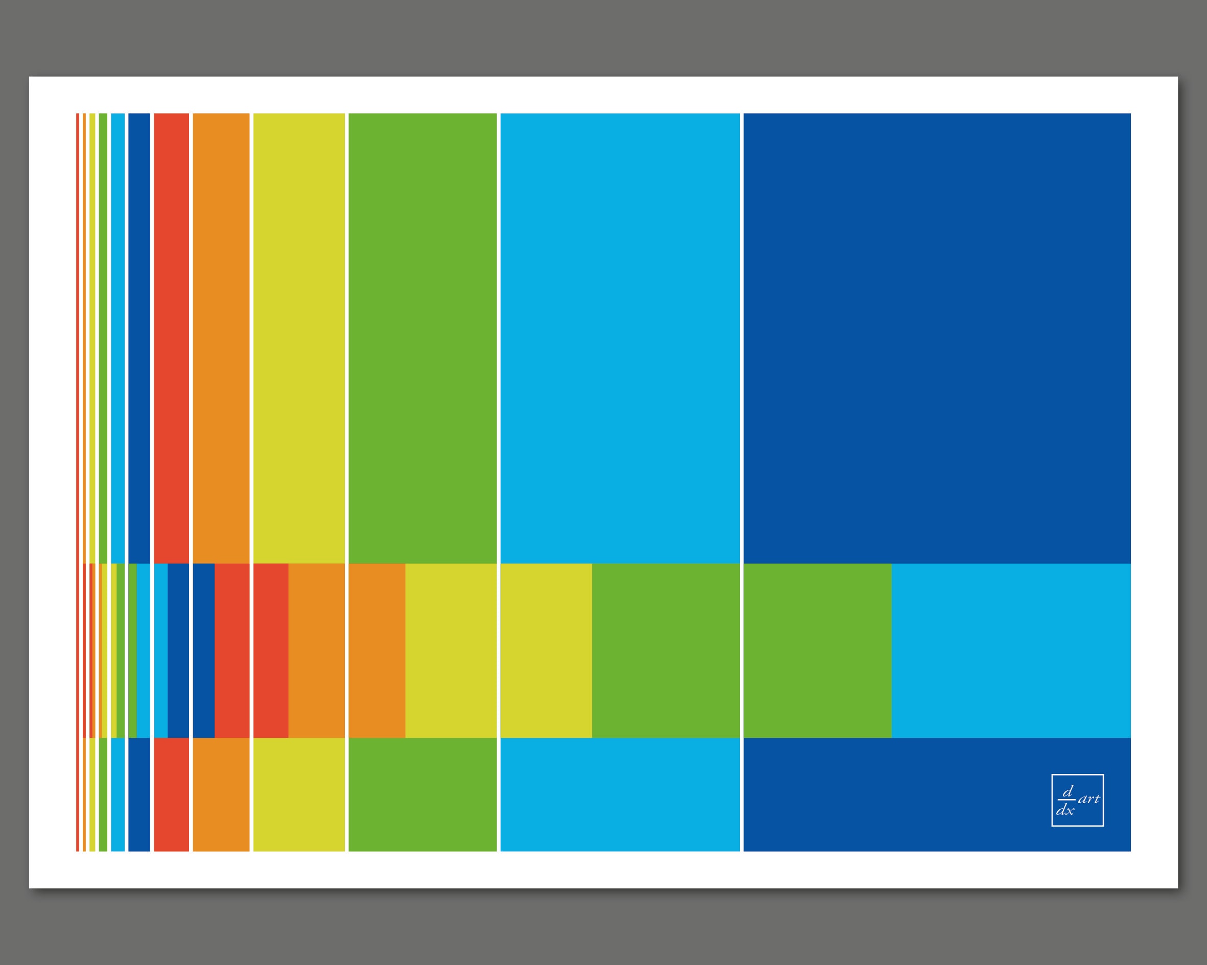Fibonacci Bars No. 8 [A4/A3 Size Fine Art Print] - Etsy