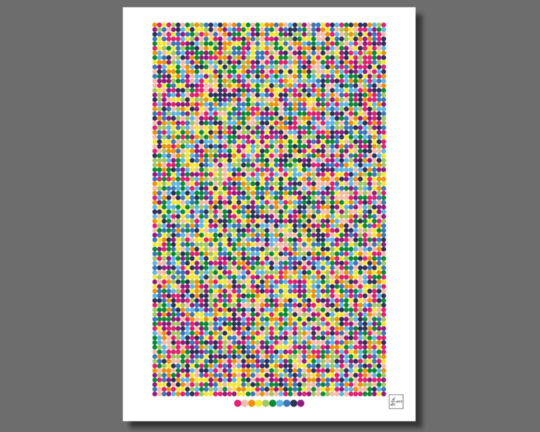 First 4000 Digits of Pi – Art Print – Colour-coded Circles – A4/A3 Math ...