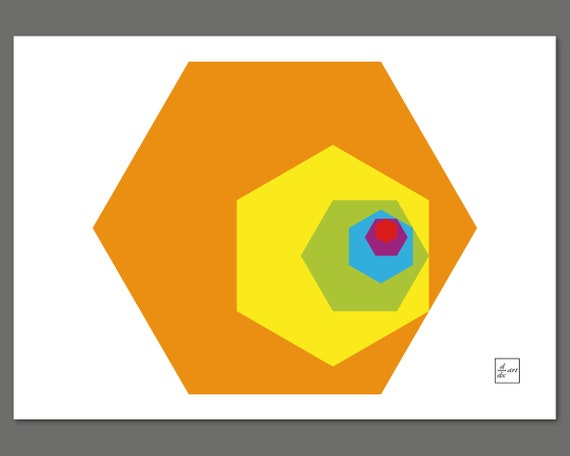 Golden Ratio Hexagons No. 1 A4/A3 Size Fine Art Print - Etsy