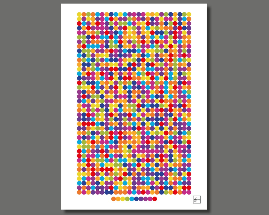 First 1000 Digits of Pi No. 2 [A4/A3 Size Fine Art Print] - Etsy