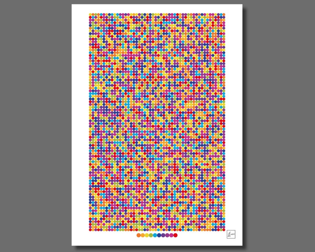 First 4000 Digits of Pi – Art Print – Colour-coded Circles – A4/A3 Math ...