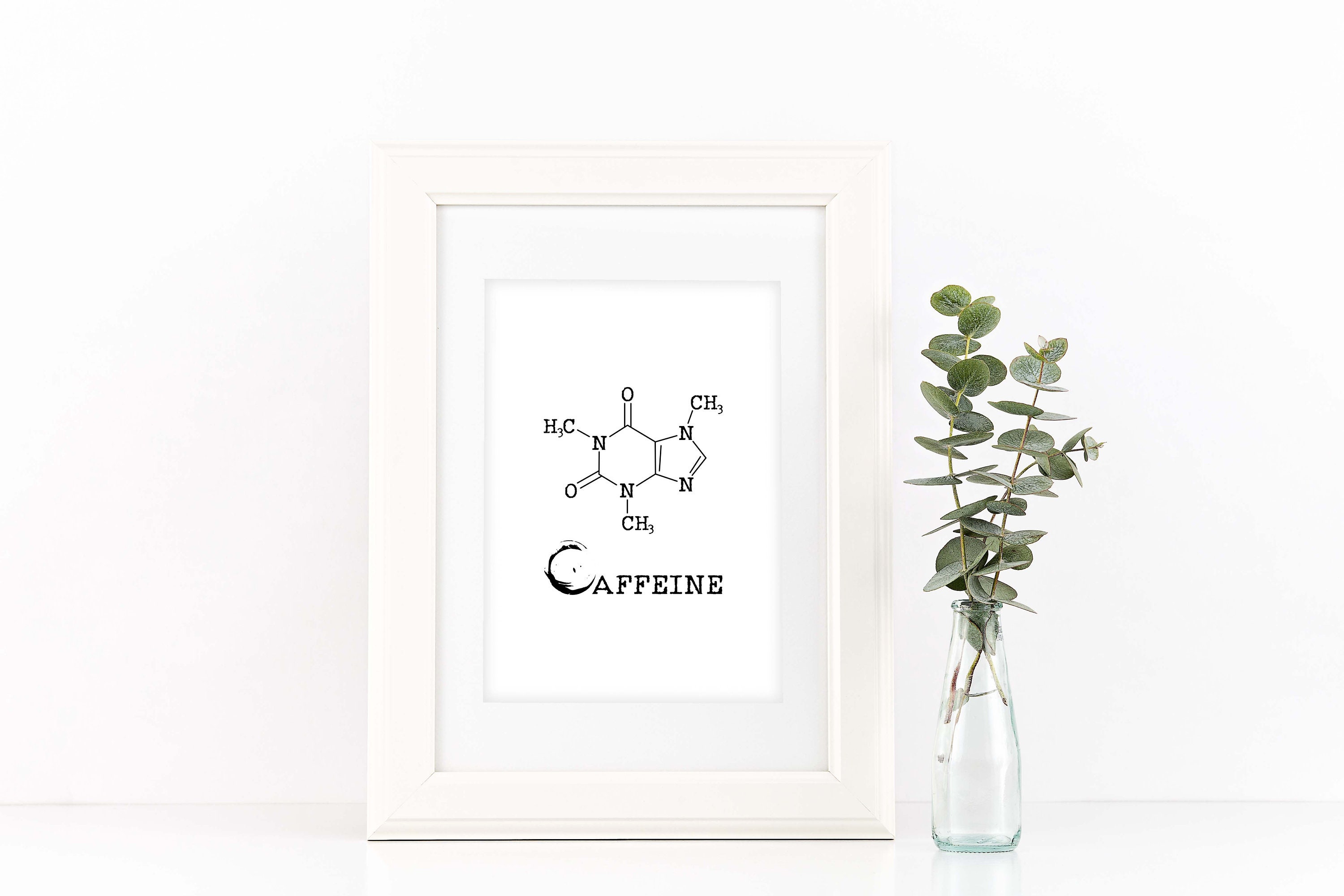 Caffeine Molecule Print, Kitchen Decor, Coffee Print, Coffee Decor ...