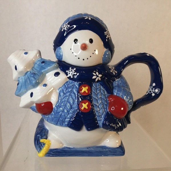 Snowman Teapot - Etsy