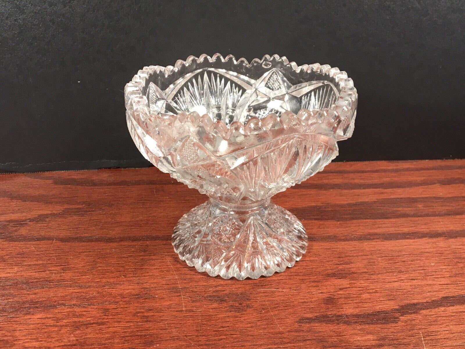 ABP Pressed Glass Footed Compote Candy Dish American Brilliant - Etsy