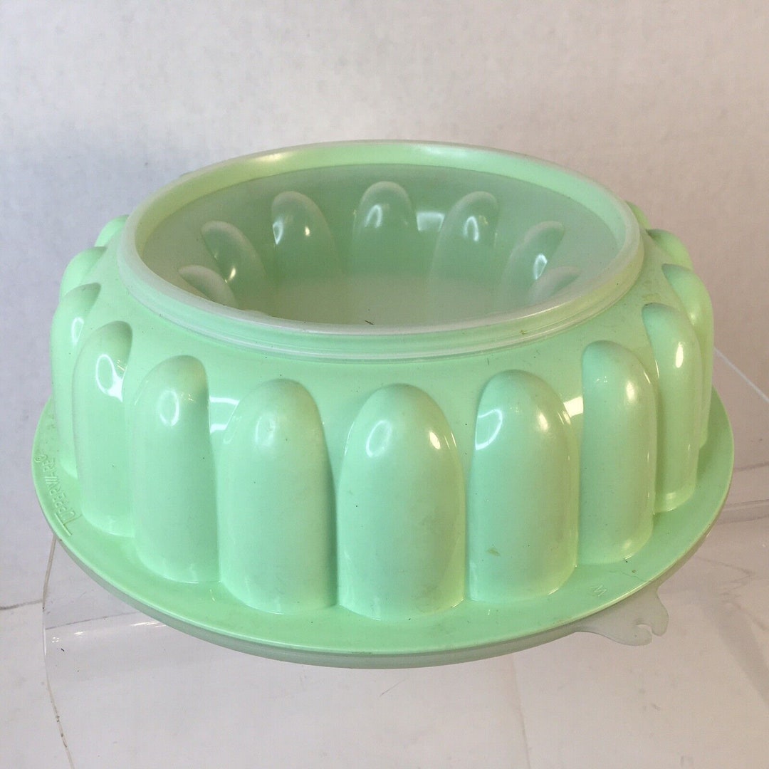 3 Pc Vintage Tupperware Mint Green Jel-ring Jello Gelatin Mold With Lid ...