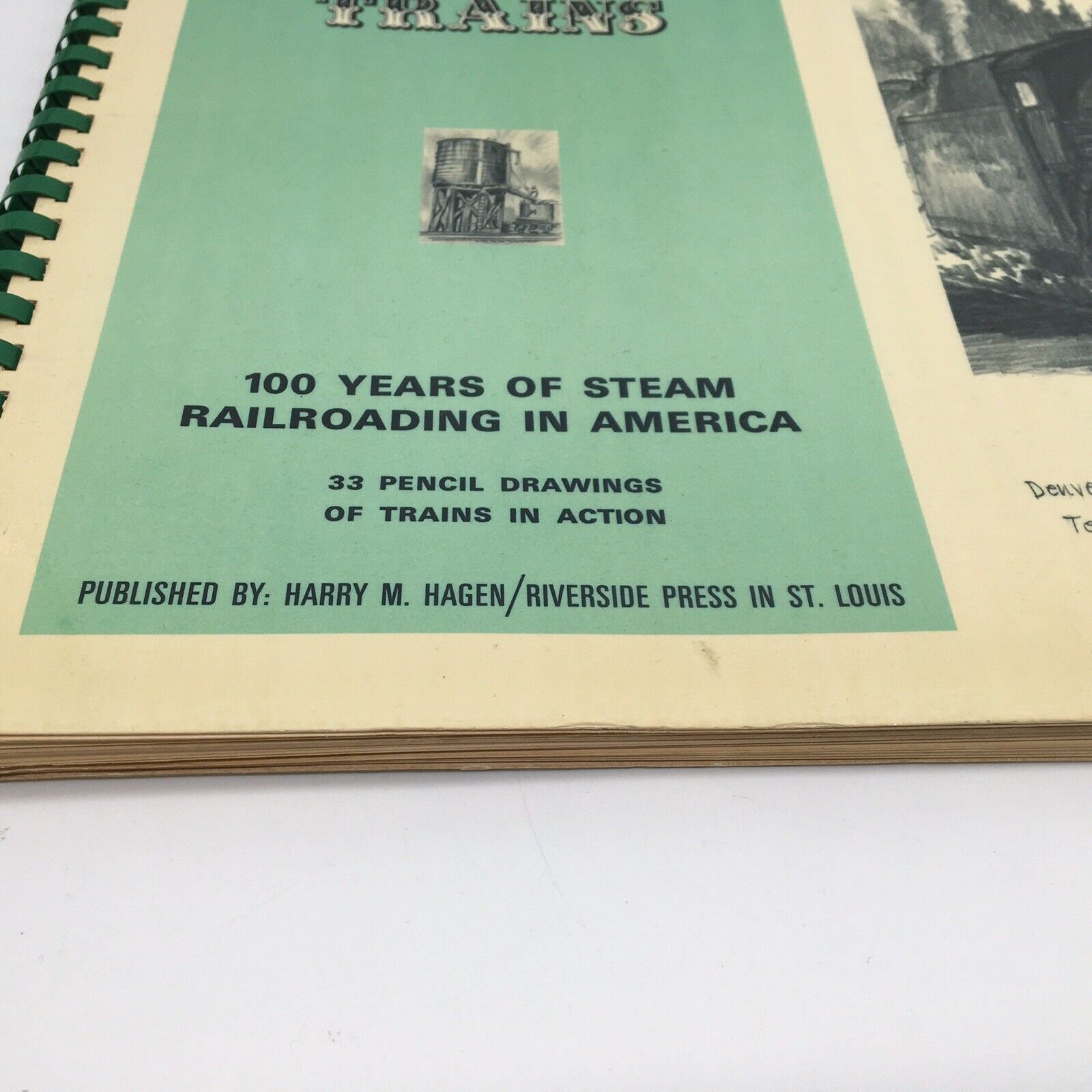 1976 American Steam Trains Roscoe Misselhorn's Pencil Sketches 22x17 ...