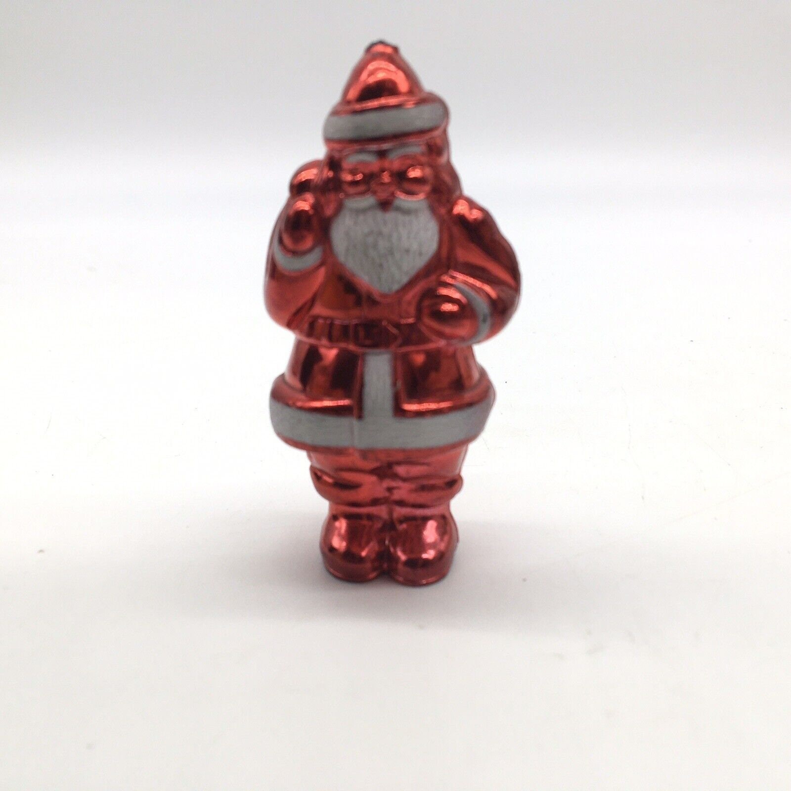 Vtg Mid Century Christmas Hard Plastic Celluloid Red Shiny Santa Figure ...