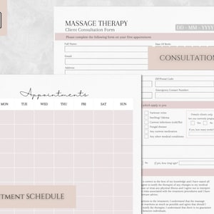 Massage Therapy Form Bundle | Printable Business Salon Forms | Spa Beauty Forms | Massage ...