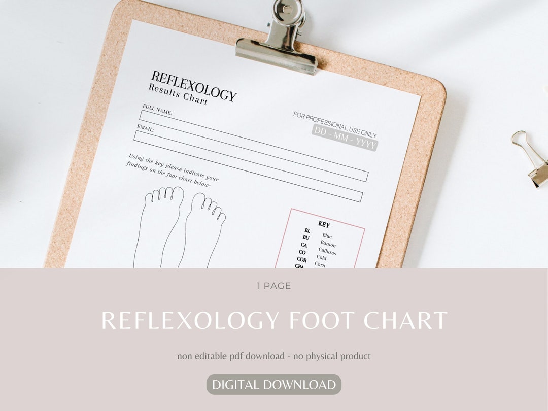Reflexology Printable Foot Chart Form | Reflexologist Foot Chart | Spa ...