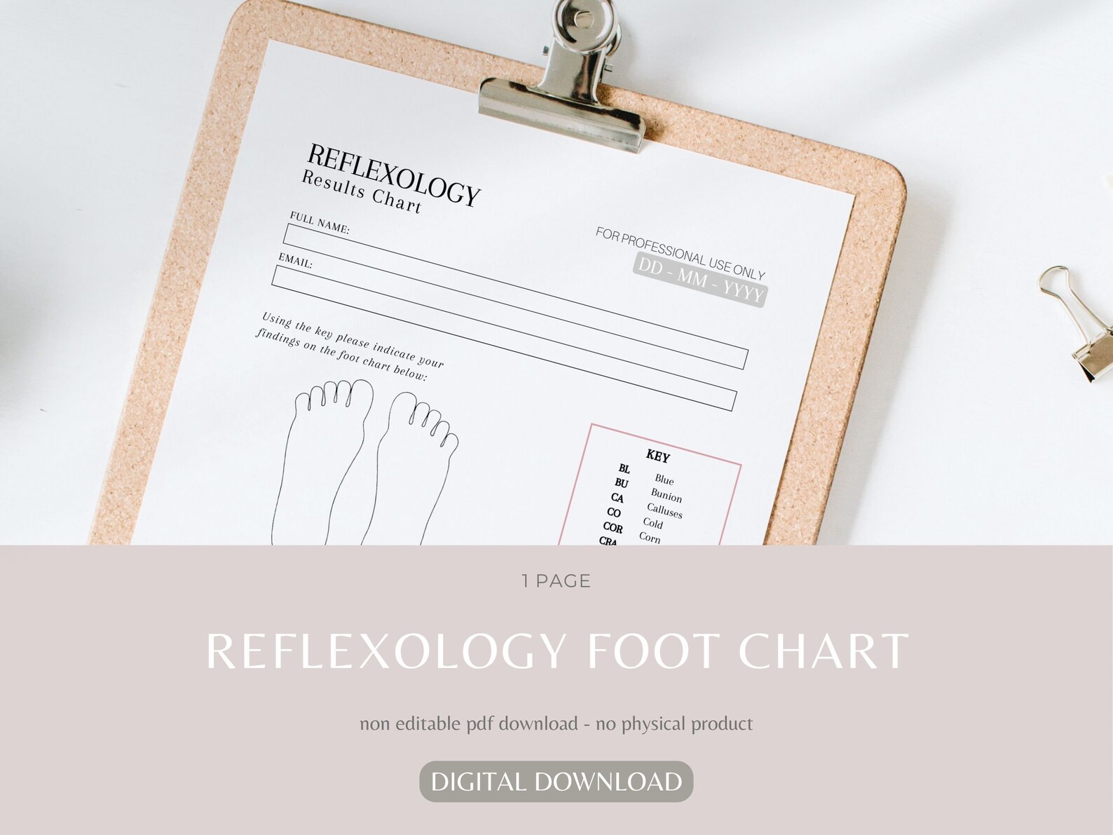 Reflexology Printable Foot Chart Form | Reflexologist Foot Chart | Spa ...