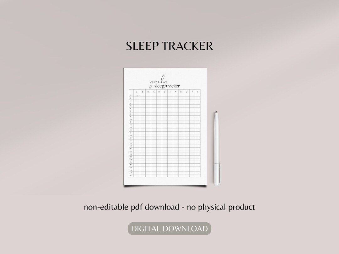 Sleep Tracker | Yearly Sleep Tracker | Sleep Record | Improve Your ...