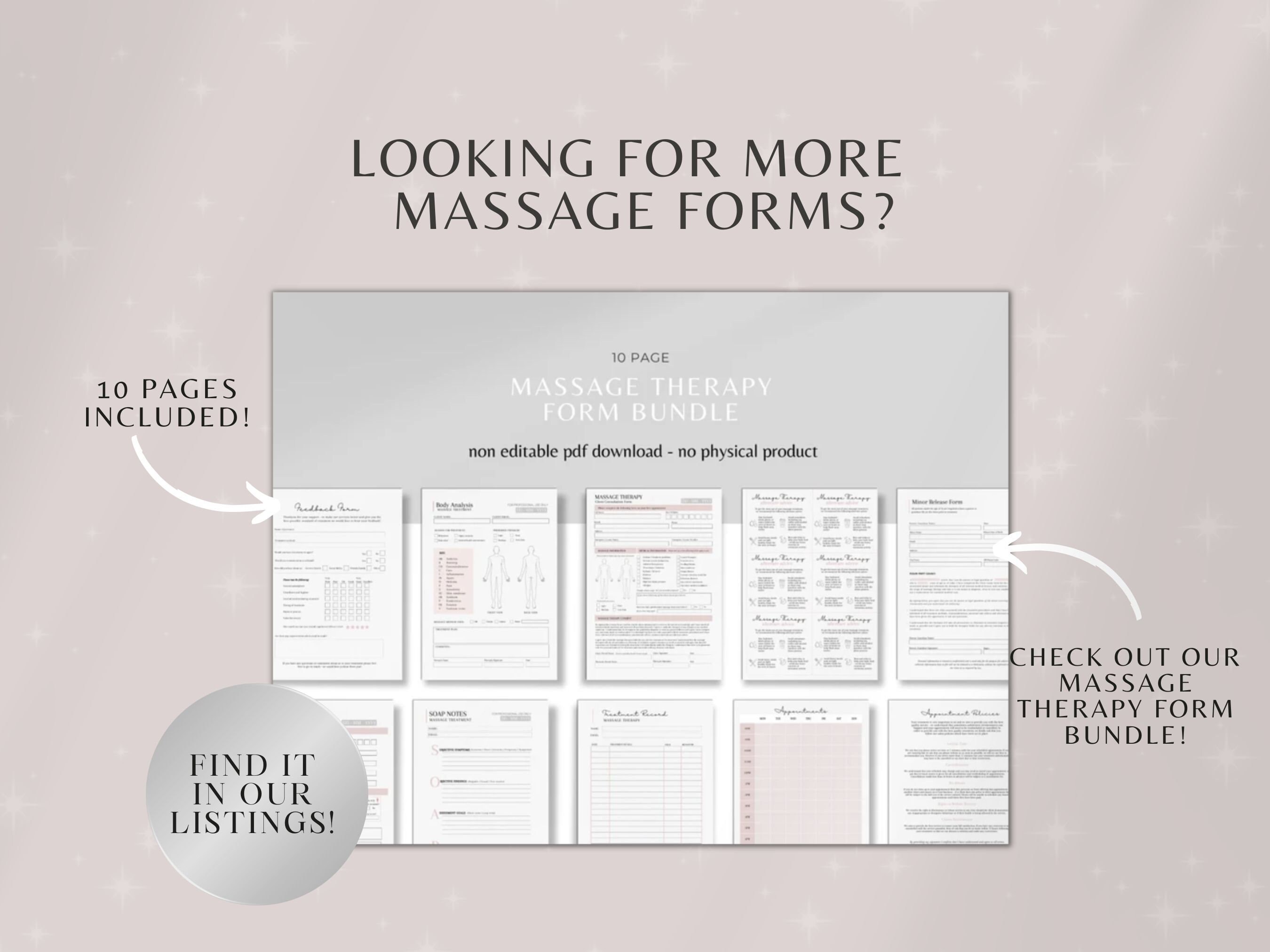 Massage Body Analysis Printable Form | Digital Form | Massage Therapy ...
