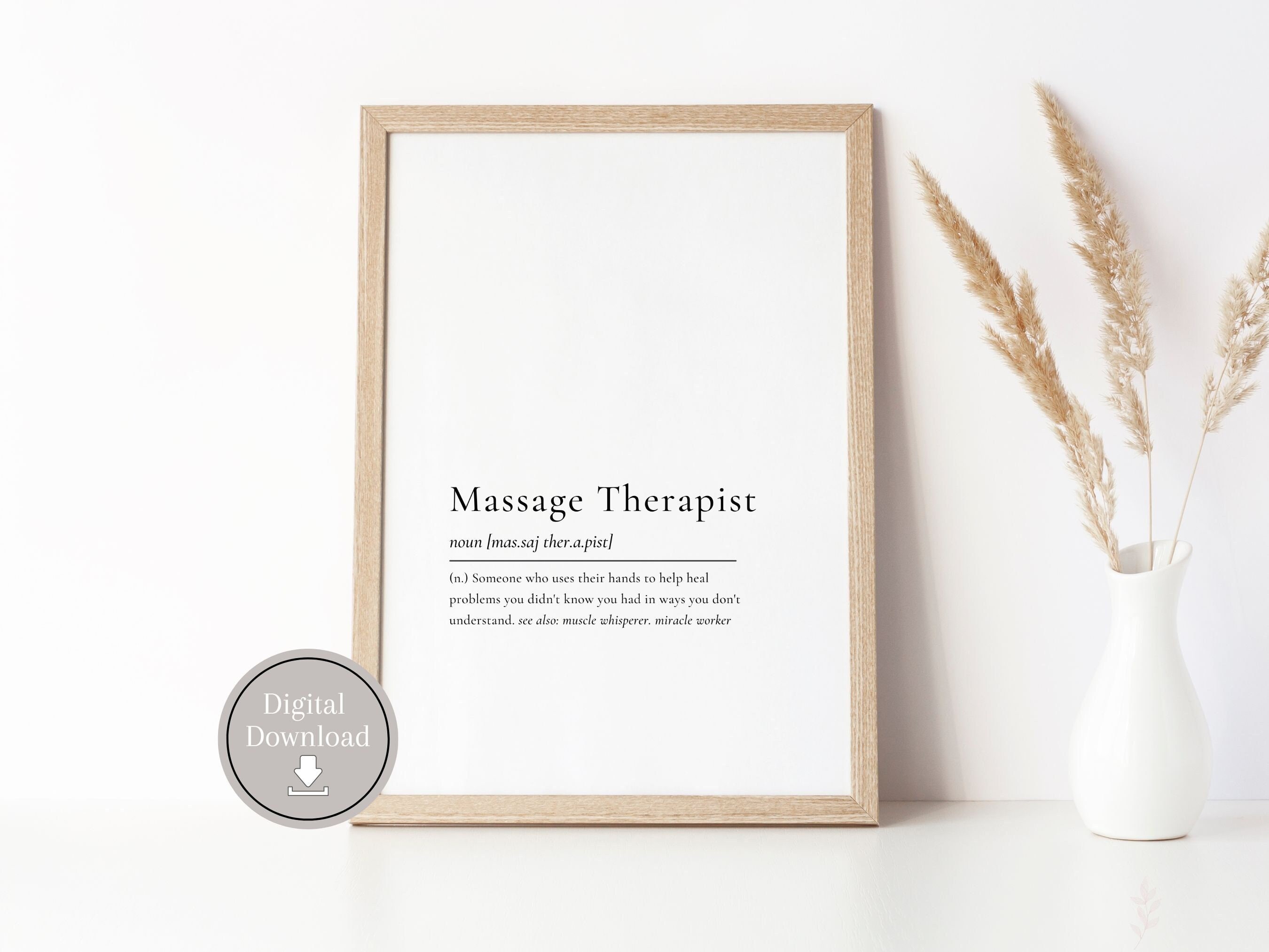 Massage Therapist Definition Digital Print | Printable Massage Poster ...